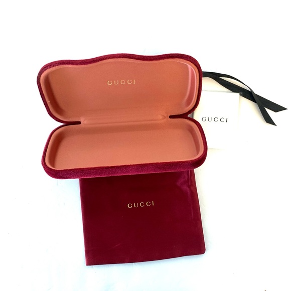 Gucci | Accessories | Authentic Gucci Sunglasses Red Velvet Hard Case ...